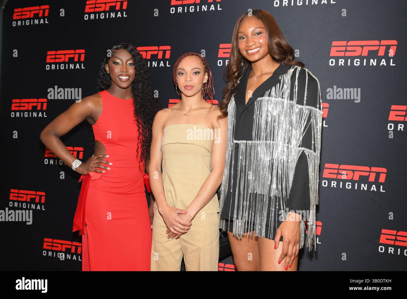 New York, USA. 23rd Apr, 2025. (L-R) Flau'jae Johnson, Hannah Hidalgo ...