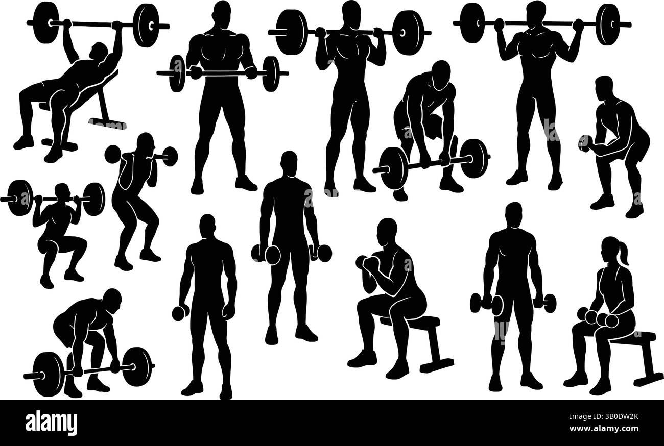 Workout routine vector vectors Cut Out Stock Images & Pictures - Alamy