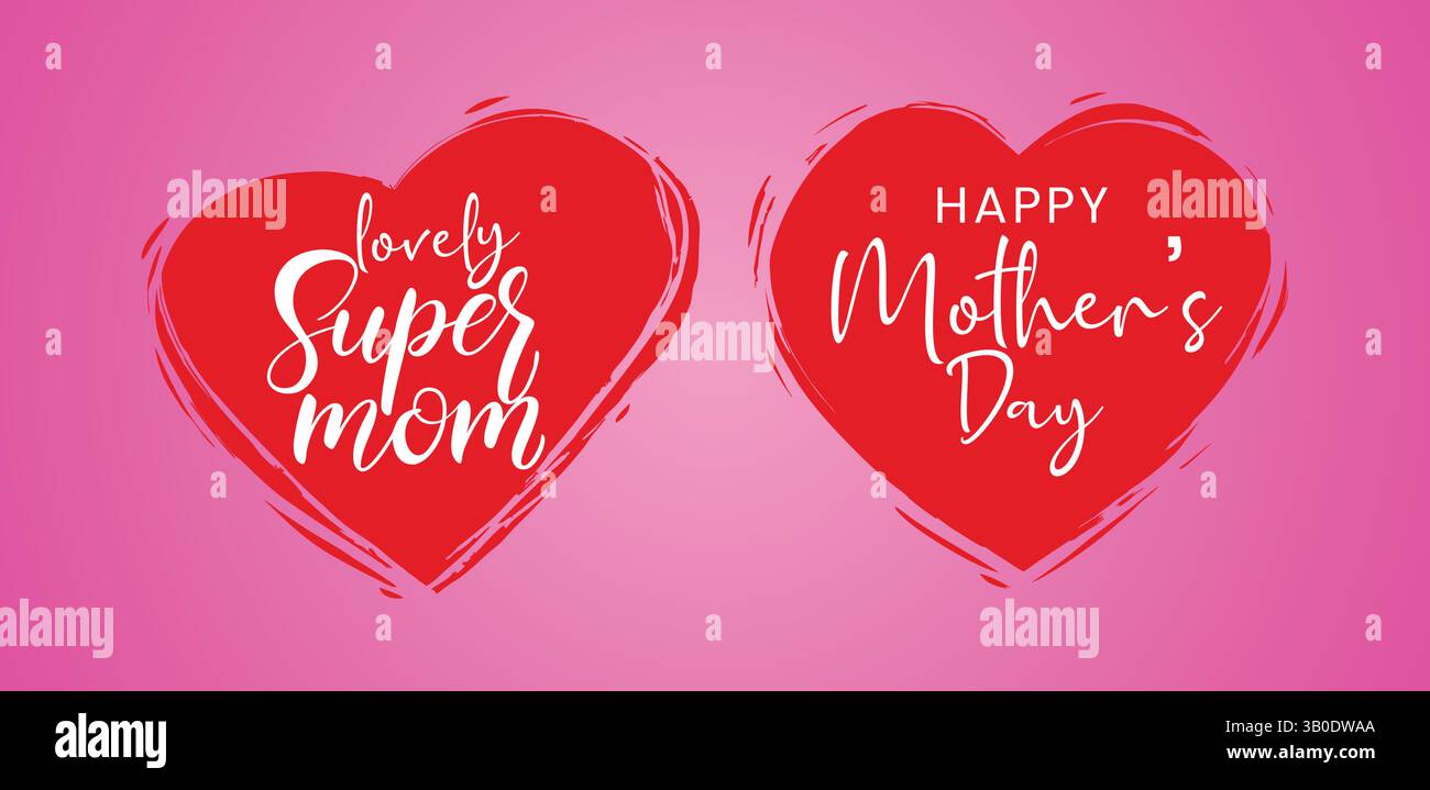 Happy Mother's Day Super Mom Hearts vector art Stock Vector Image & Art ...