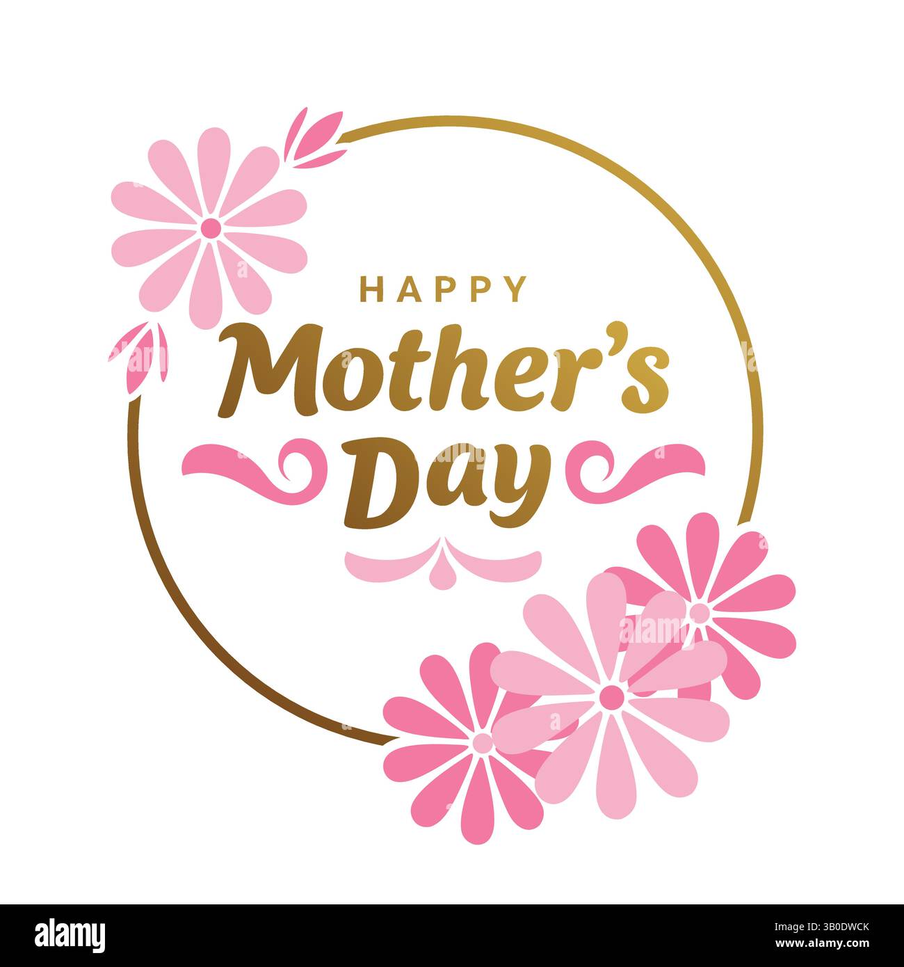 Happy Mother's Day Floral Circle vector illustration Stock Vector Image ...