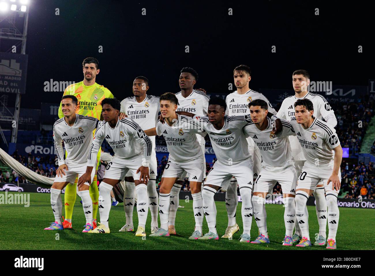 Getafe, Spain. 23rd Apr, 2025. Players of Real Madrid CF pose for a ...