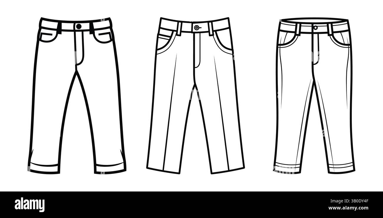 pants outline, silhouette, vector, illustration, isolated on white ...