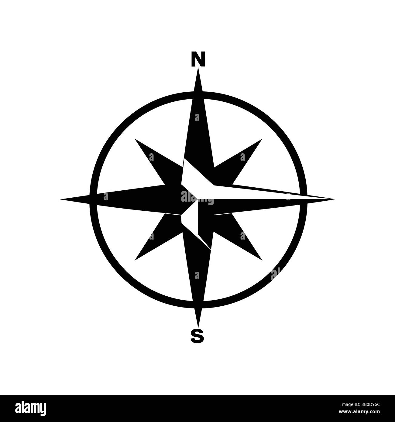 compass in a circle, outline, silhouette, vector, illustration ...