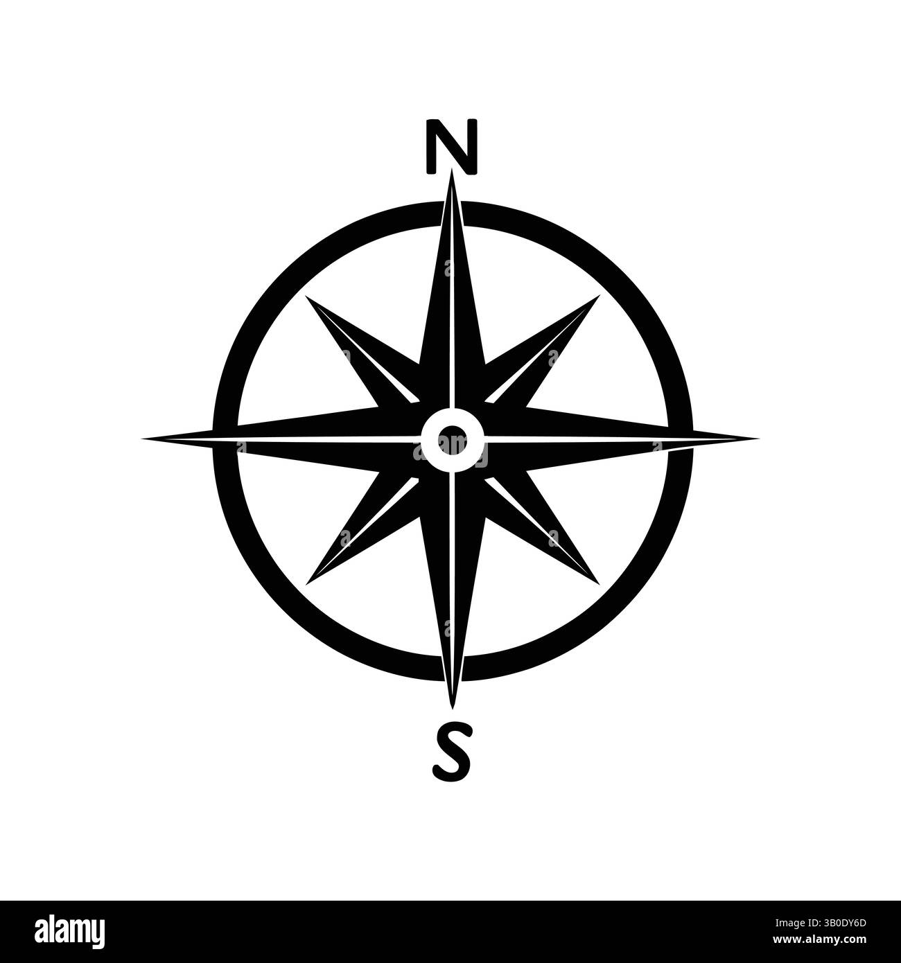 compass in a circle, outline, silhouette, vector, illustration ...
