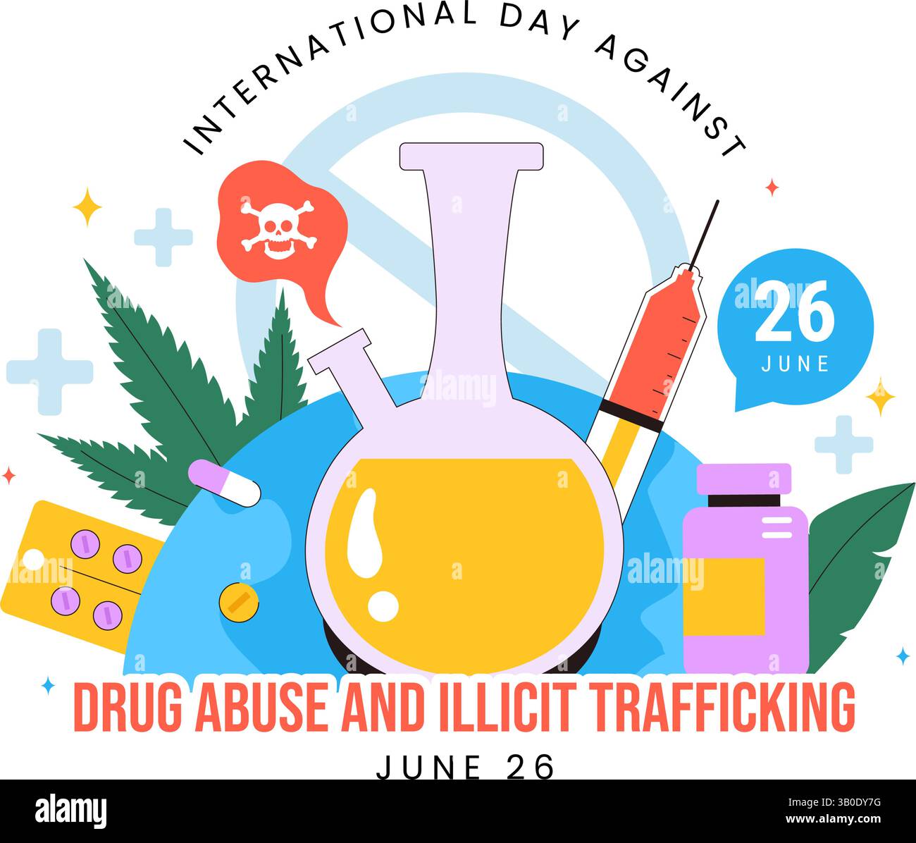 International Day Against Drug Abuse and Illicit Trafficking Vector ...