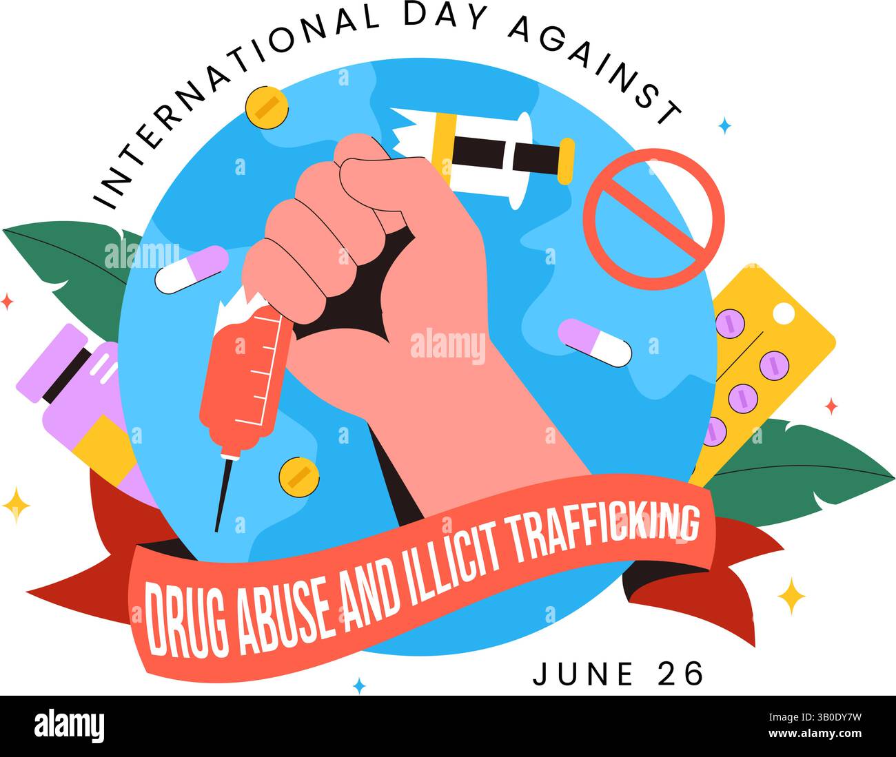 International Day Against Drug Abuse and Illicit Trafficking Vector ...