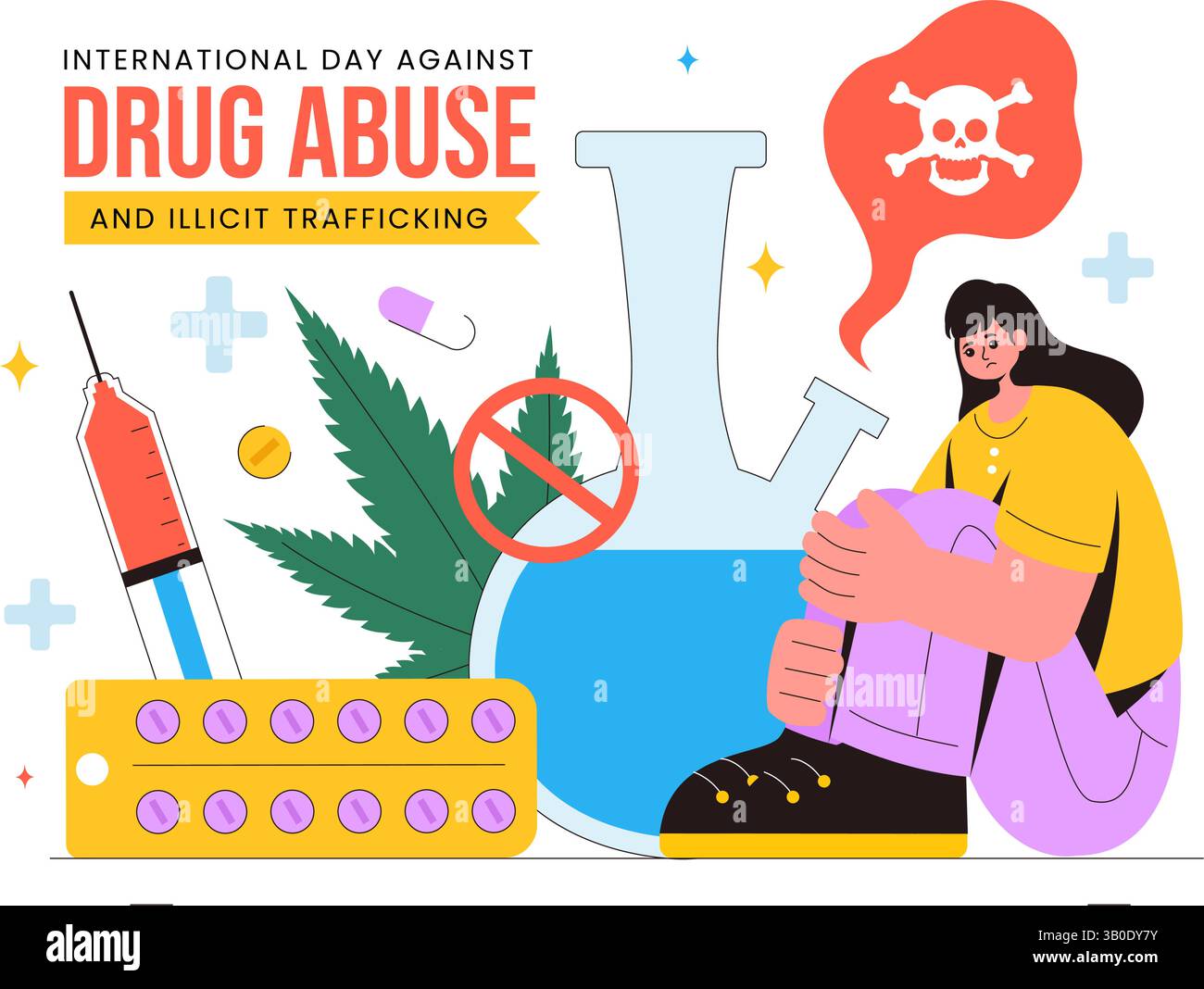 International Day Against Drug Abuse and Illicit Trafficking Vector ...
