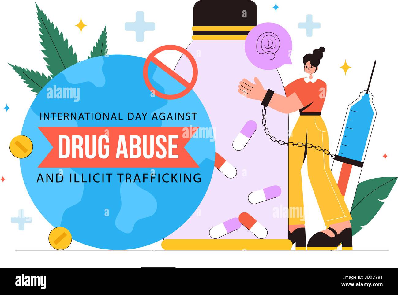 International Day Against Drug Abuse and Illicit Trafficking Vector ...