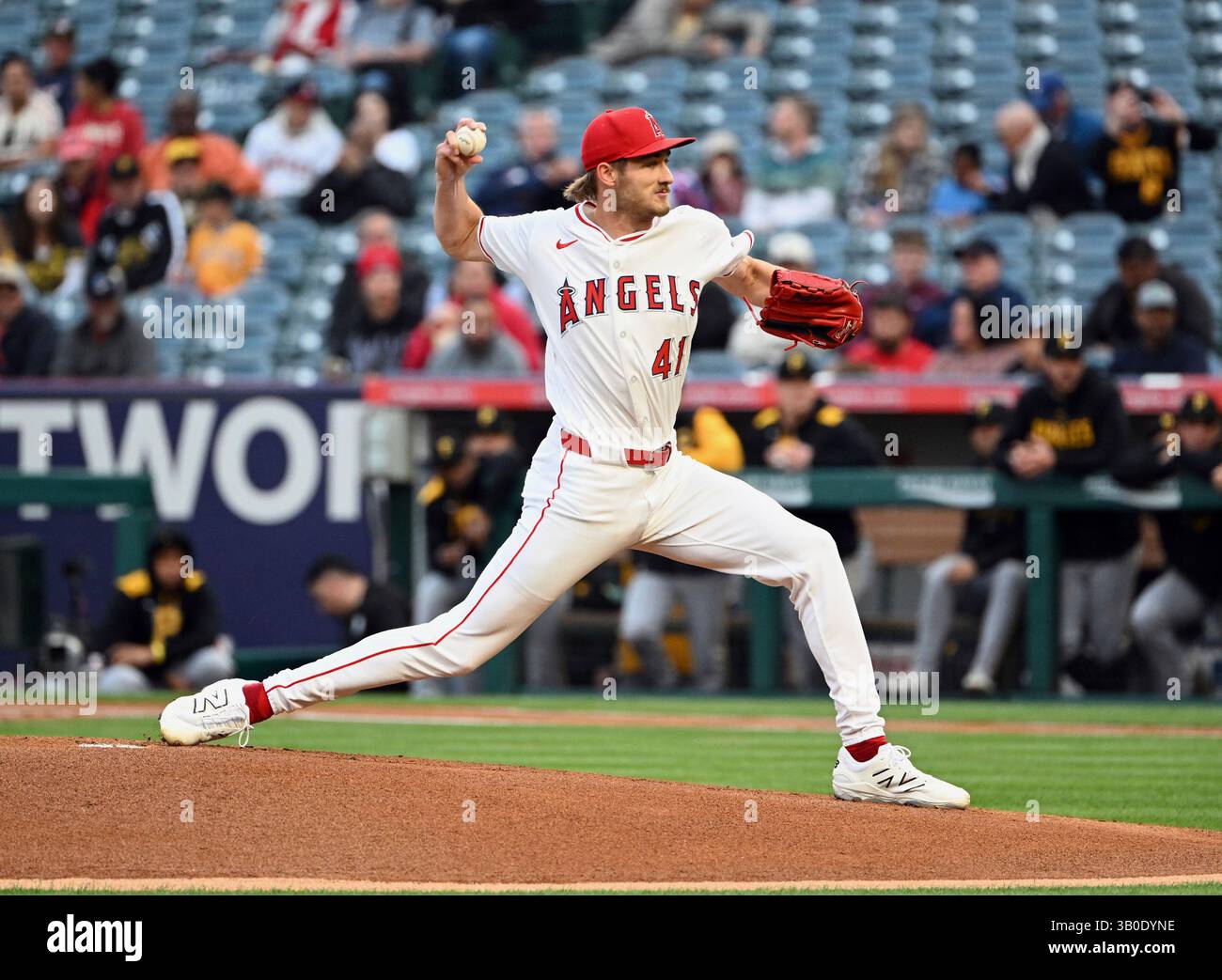 ANAHEIM, CA - APRIL 23: Los Angeles Angels pitcher Jack Kochanowicz (41 ...