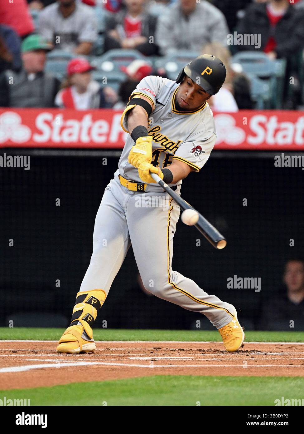ANAHEIM, CA - APRIL 23: Pittsburgh Pirates first baseman Enmanuel ...