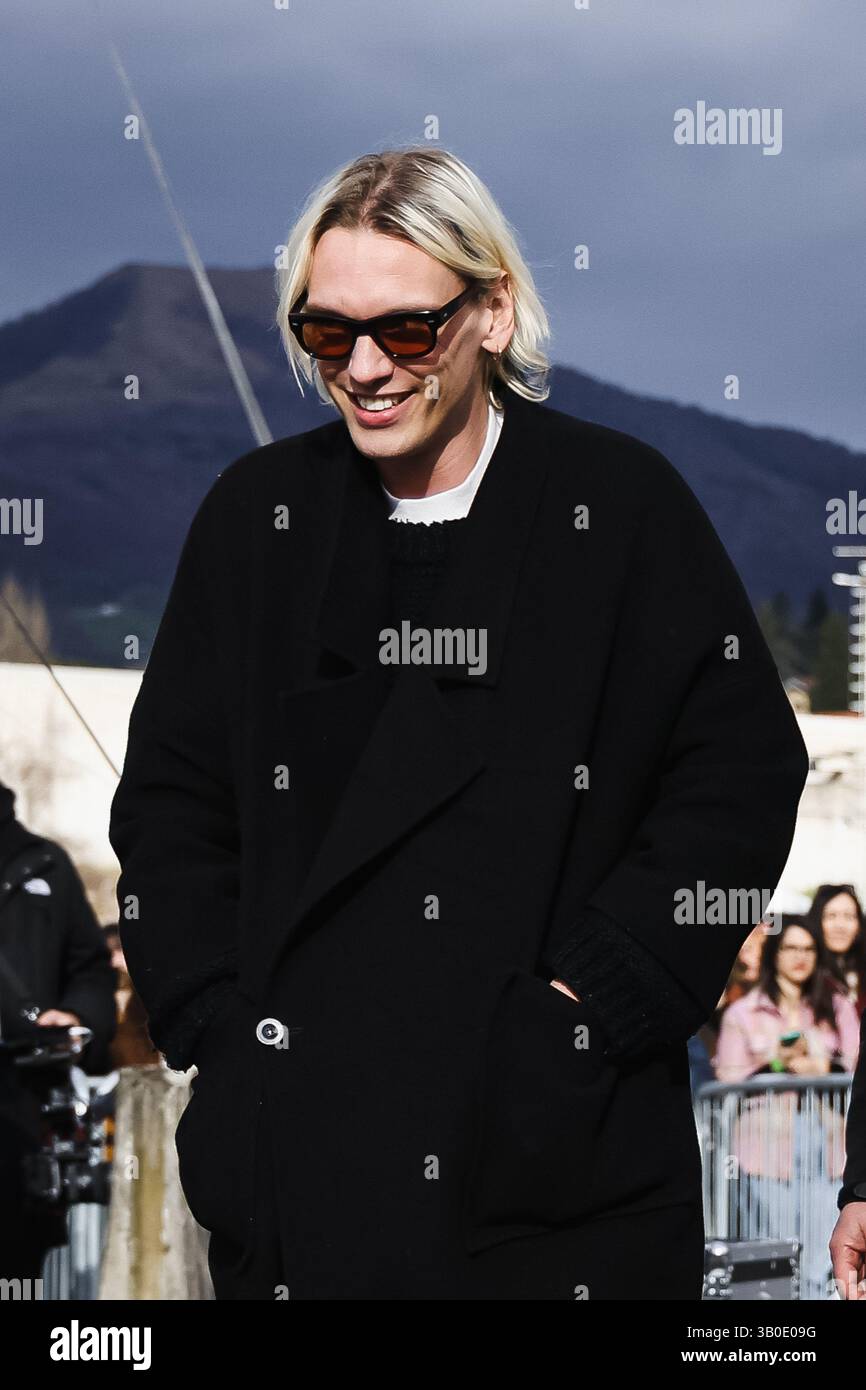 Como, Italy. 16th Mar, 2025. Jamie Campbell Bower arrives at Como Fun ...