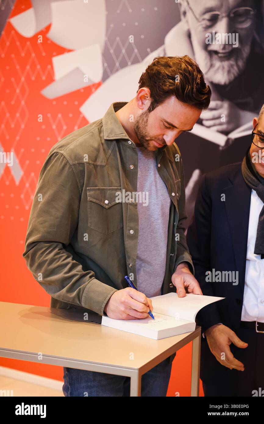 Milan, Italy. 17th Mar, 2025. Joel Dicker attends the presentation of ...