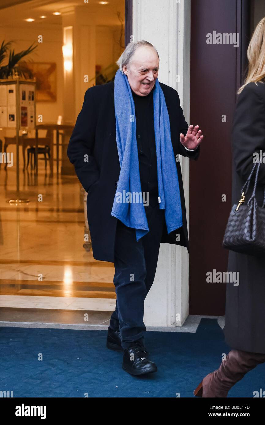 Italian director Dario Argento leaves the Grand Visconti Palace Hotel ...
