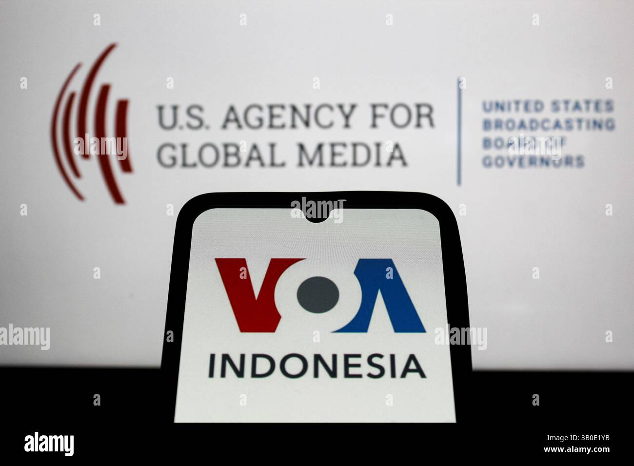 Indonesia. 17th Mar, 2025. In this photo illustration, the Voice Of ...