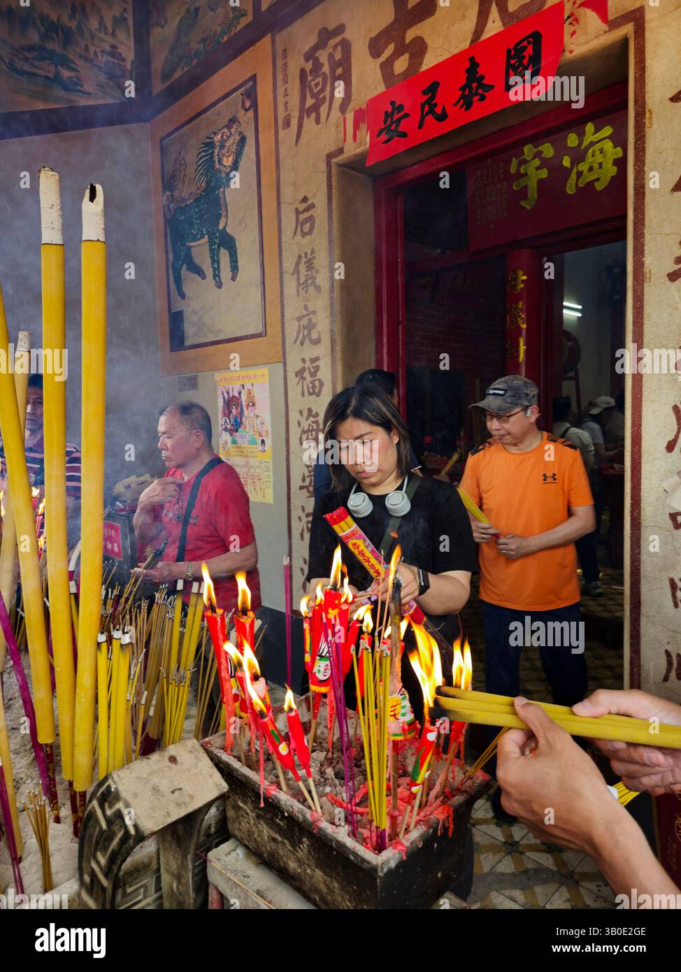 The colorful Tin Hau temple during the annual Tin Hau festival in Yung ...