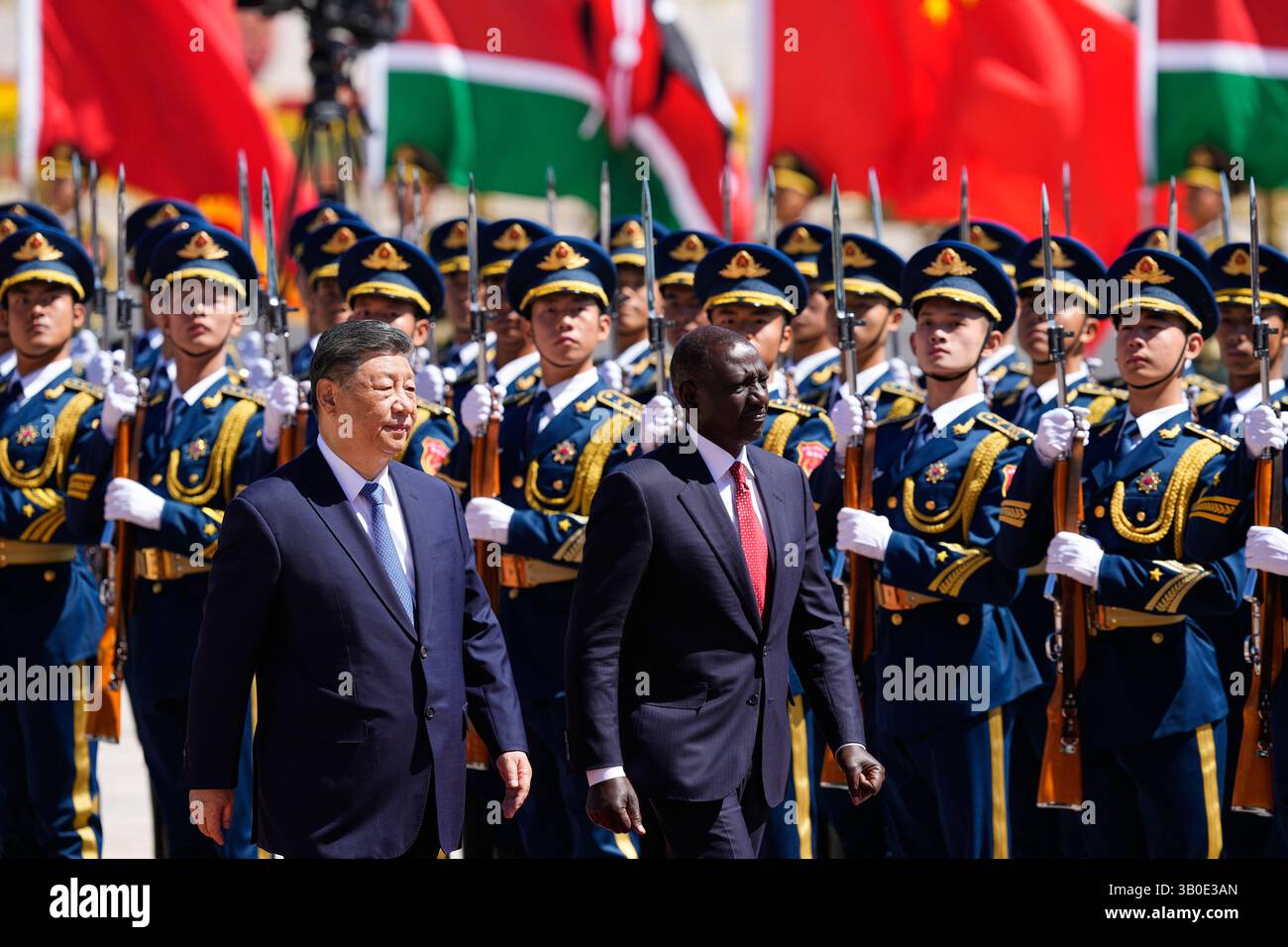 Chinese President Xi Jinping, left, and Kenyan President William Ruto ...