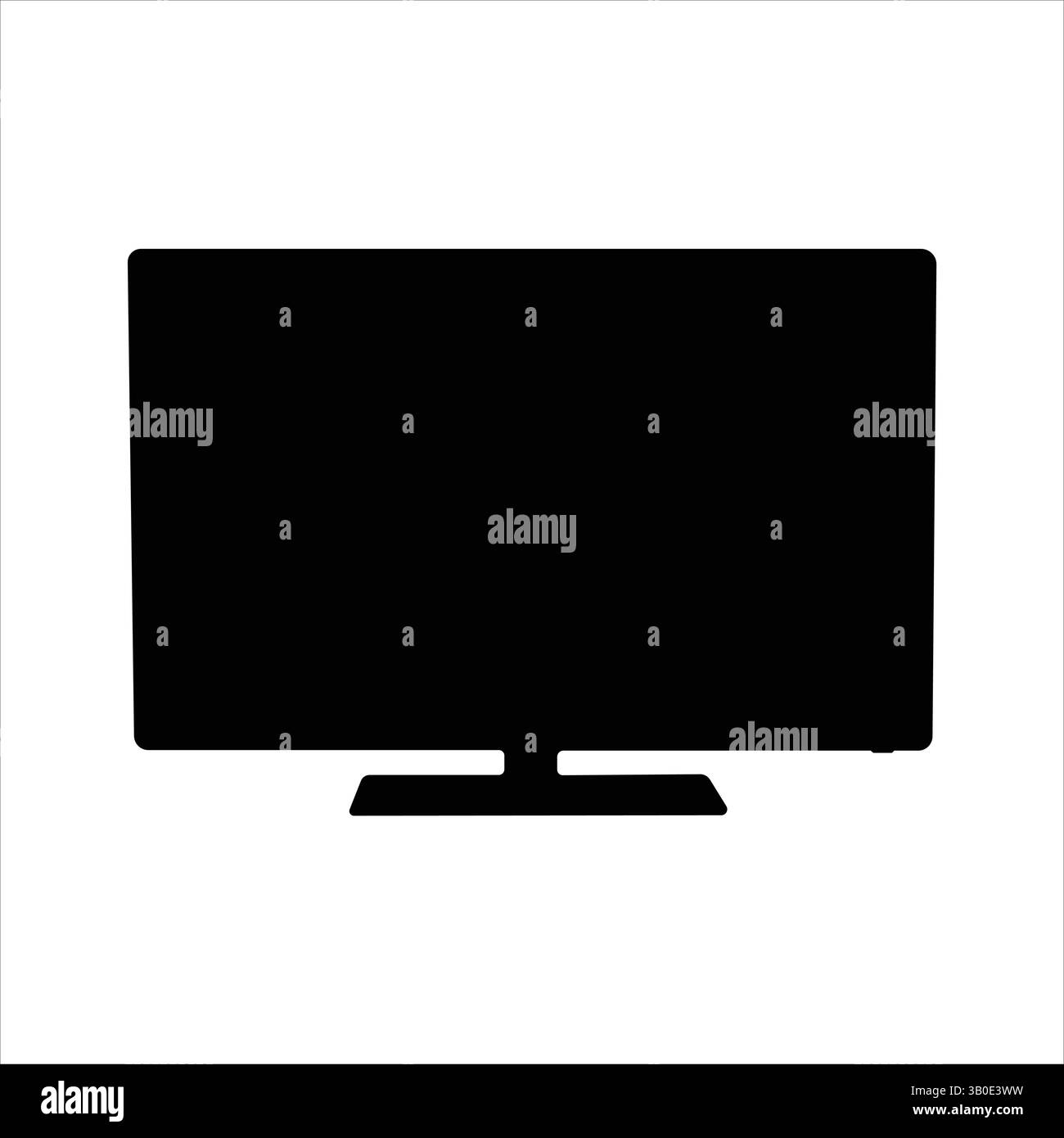 A clean, minimalist silhouette of a modern flat-screen television Stock ...