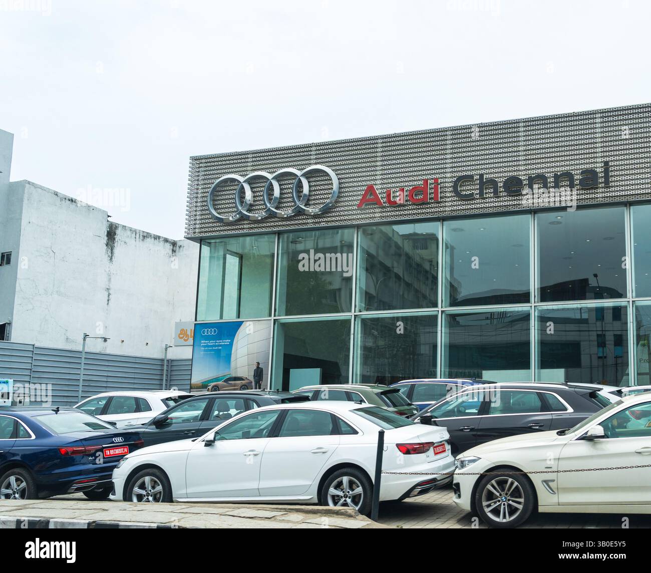 Facade of Audi Chennai car showroom on Anna Salai Stock Photo - Alamy