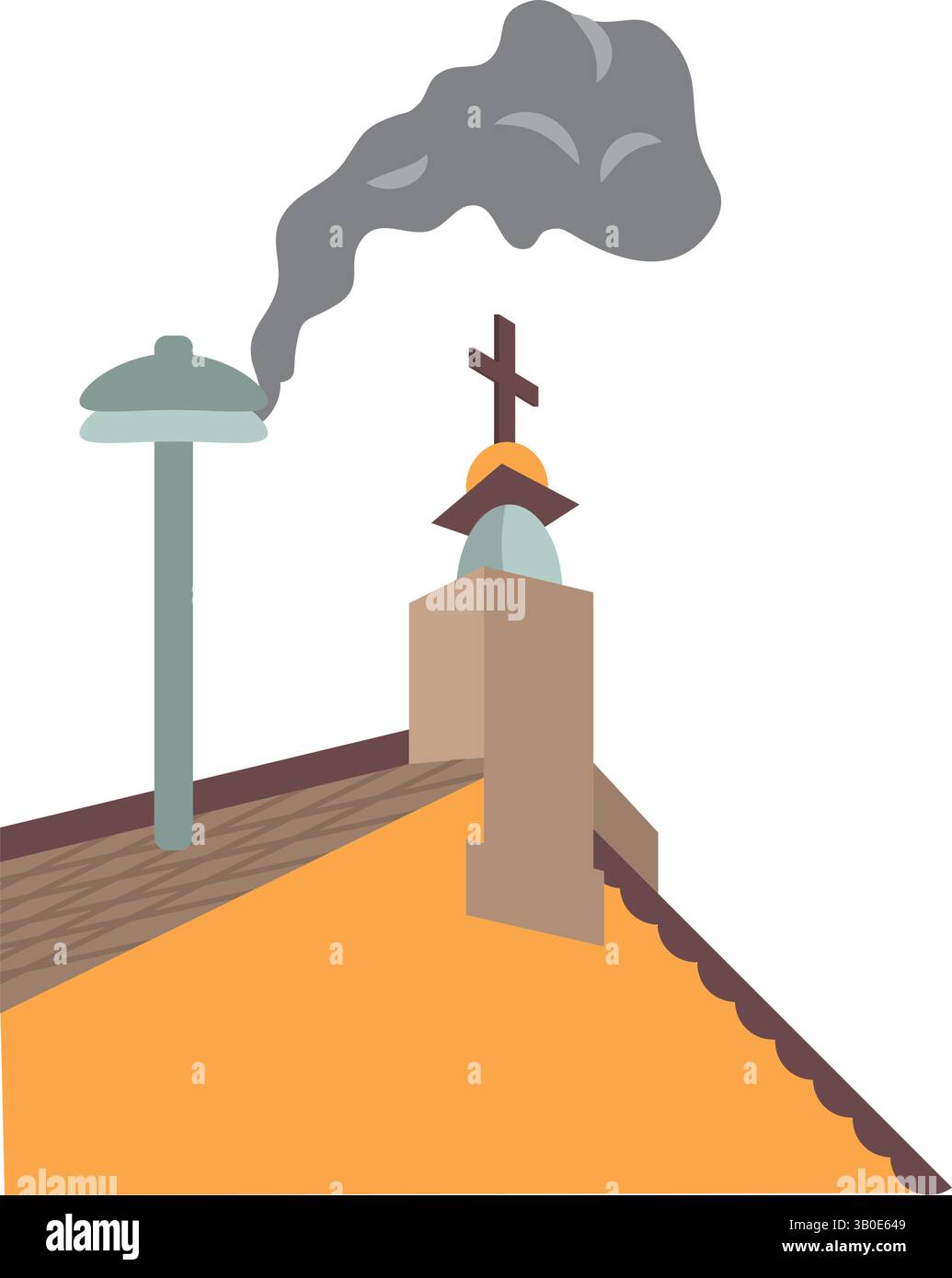 Conclave Vatican Architecture Smoke St Peters Basilica Illustration ...