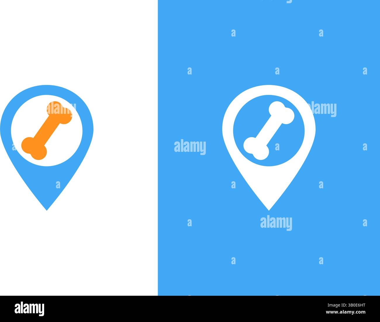 Bone and map pointer logo combination. Unique orthopedic logotype ...