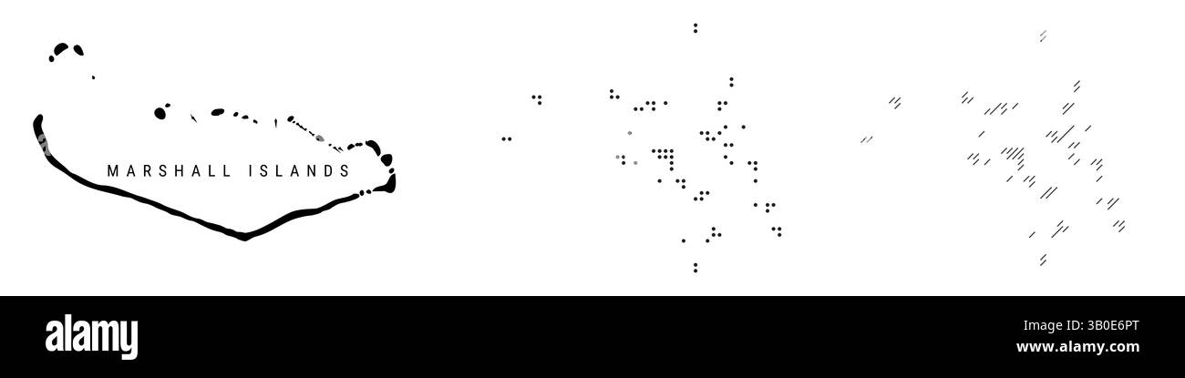 Marshall Islands detailed silhouette map, dotted pattern and slanted ...