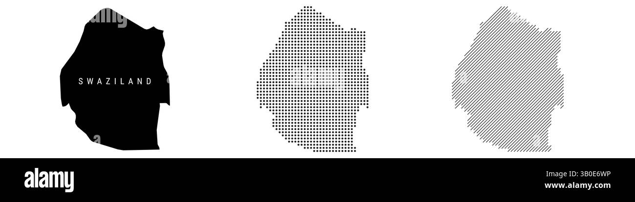 Swaziland detailed silhouette map, dotted pattern and slanted parallel ...