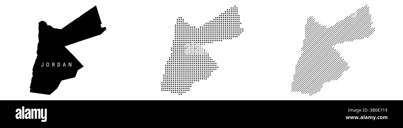 Jordan detailed silhouette map, dotted pattern and slanted parallel ...