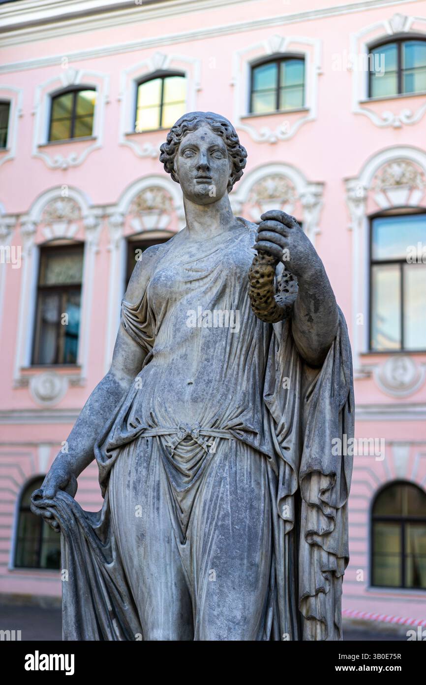 Greek classical ancient statue. Old roof statue of a Renaissance Era ...