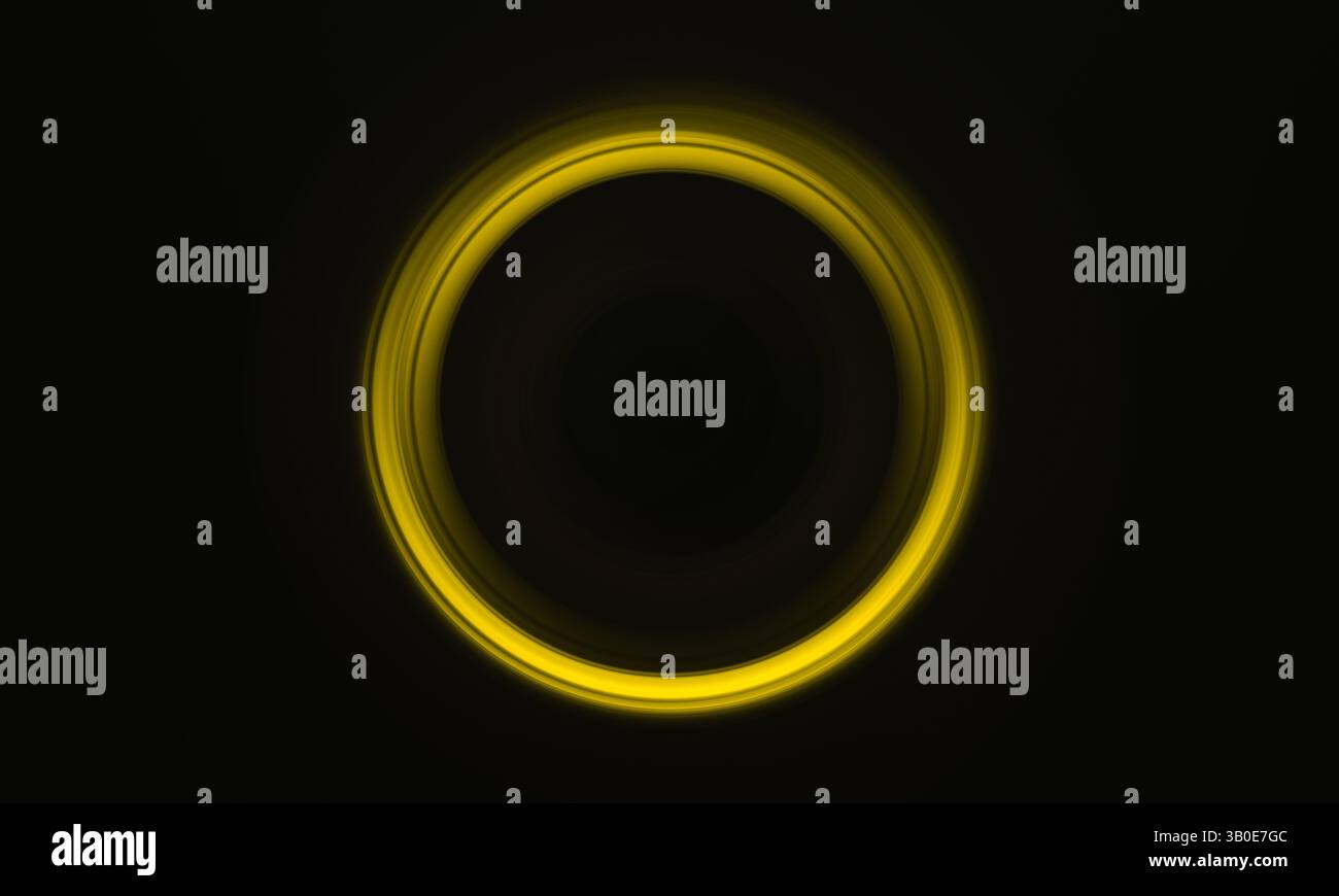 Yellow neon circle icon for advertising. Spin fire rings with glowing ...