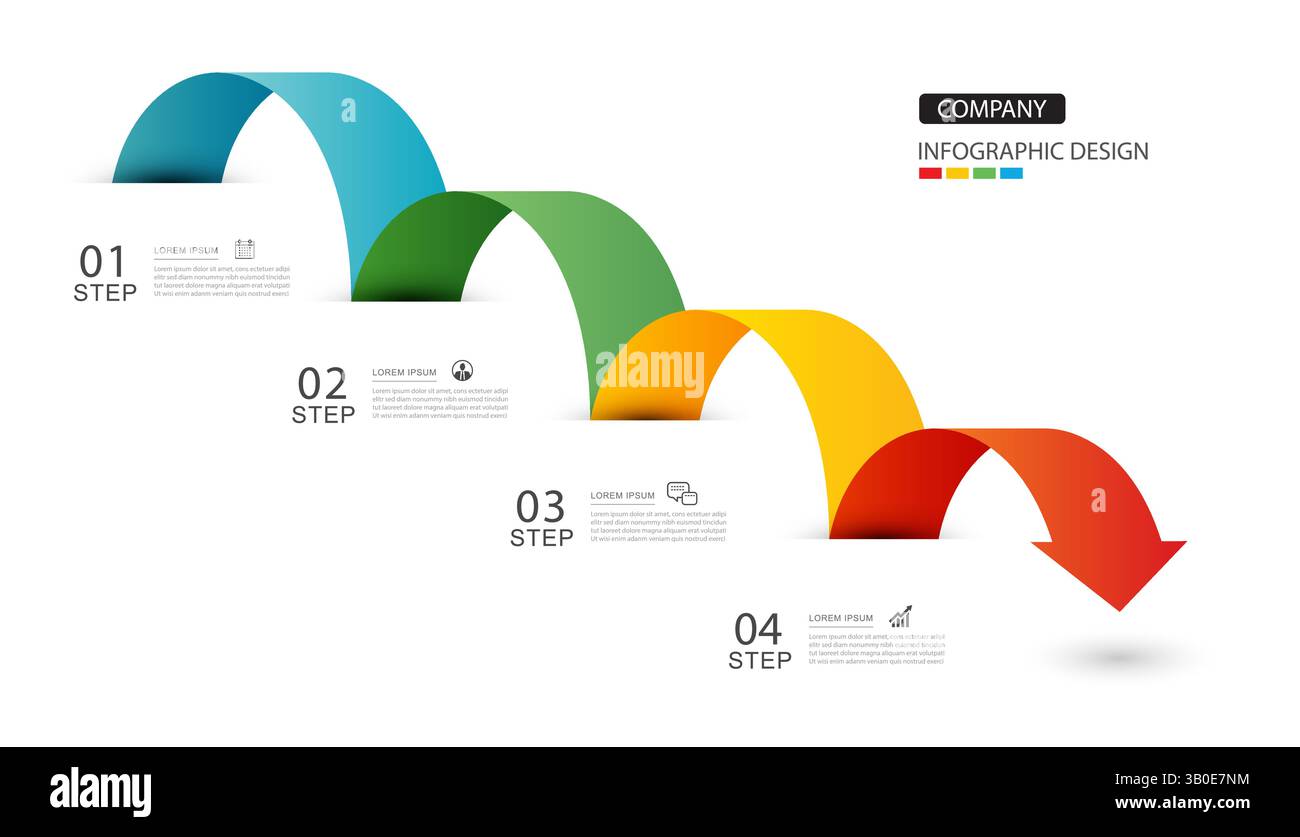 Infographics arrow symbol timeline business steps to success Stock ...