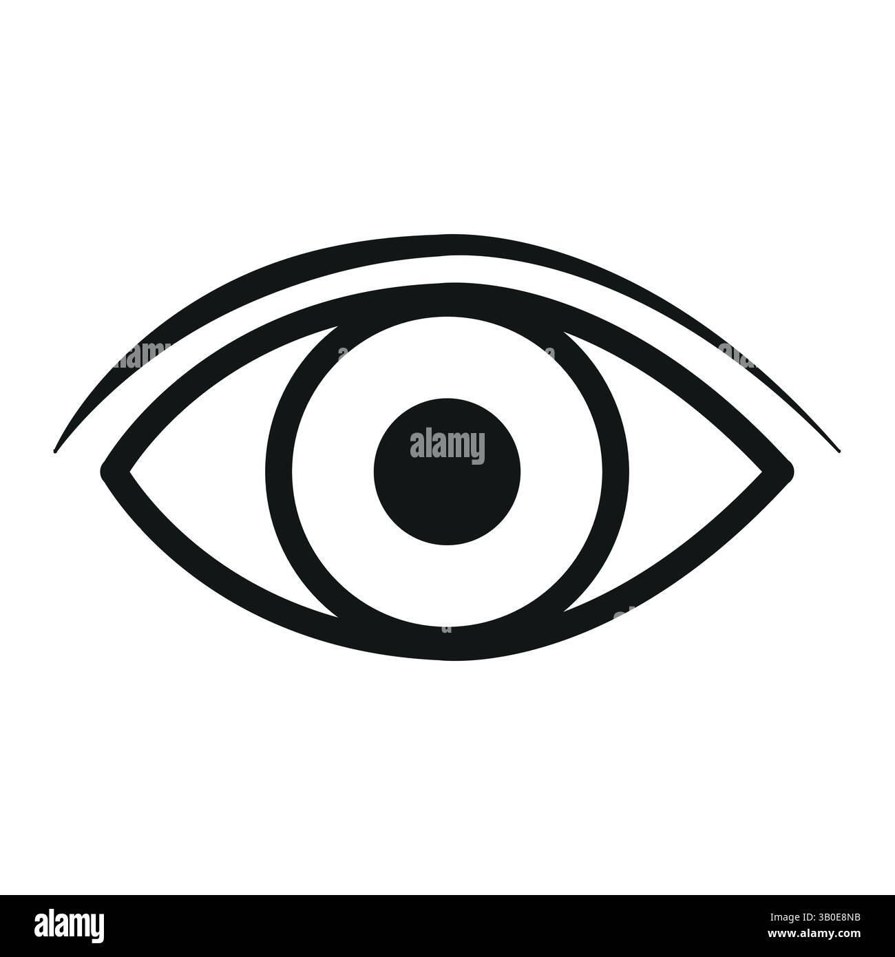 simple black vector illustration of an eye icon on a white background ...