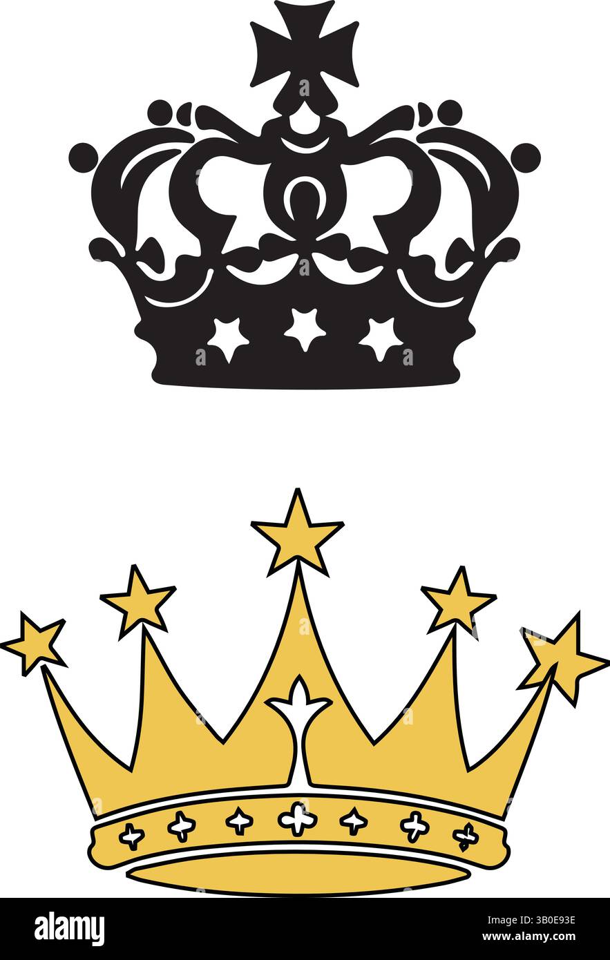 Royal Crown Set Vector – King & Queen Clipart Icons for Luxury Design ...