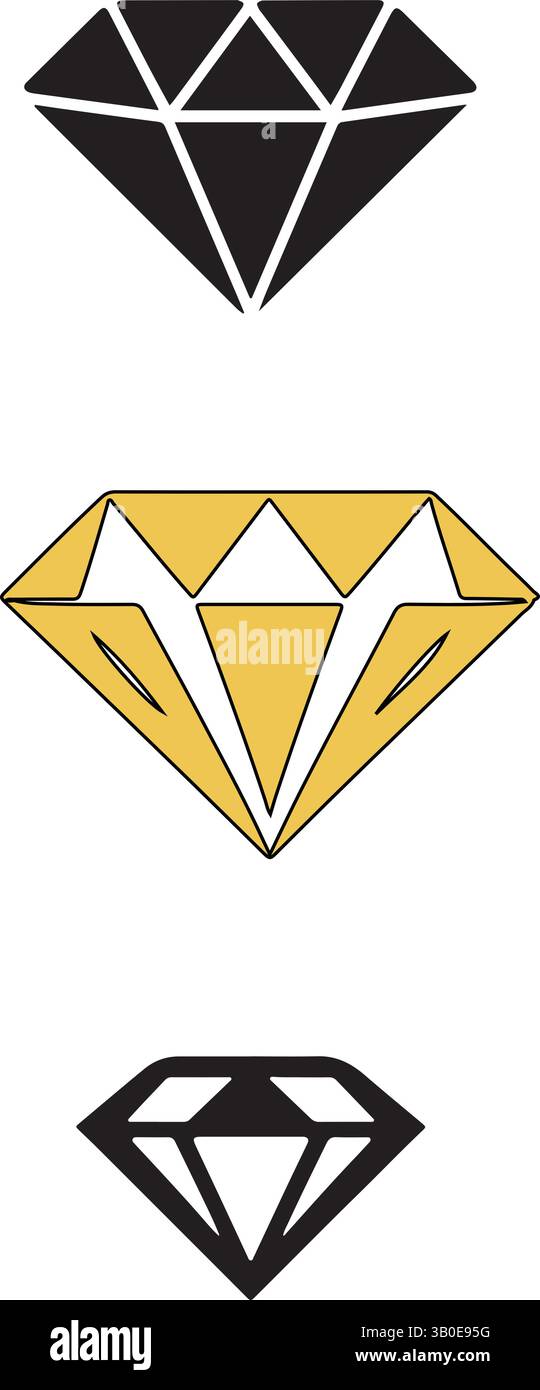 Diamond Vector Design – Elegant Geometric Gem Graphics for Logos & Prints Stock Vector Image ...