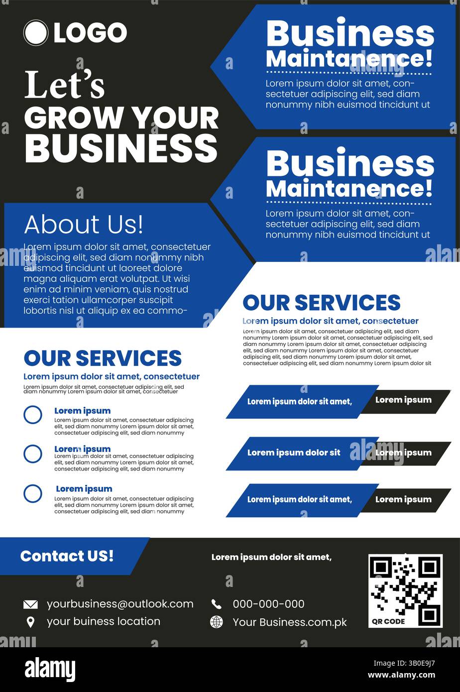 Modern Business Flyer Template – Editable Corporate Poster Design Stock ...