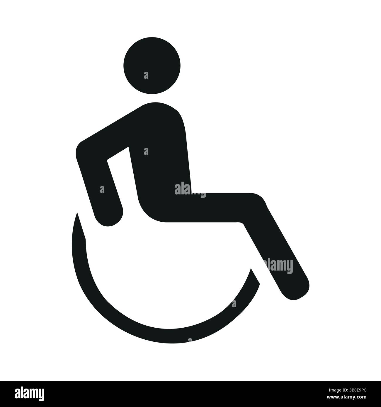 Black wheelchair symbol icon showing person seated in a simple flat ...