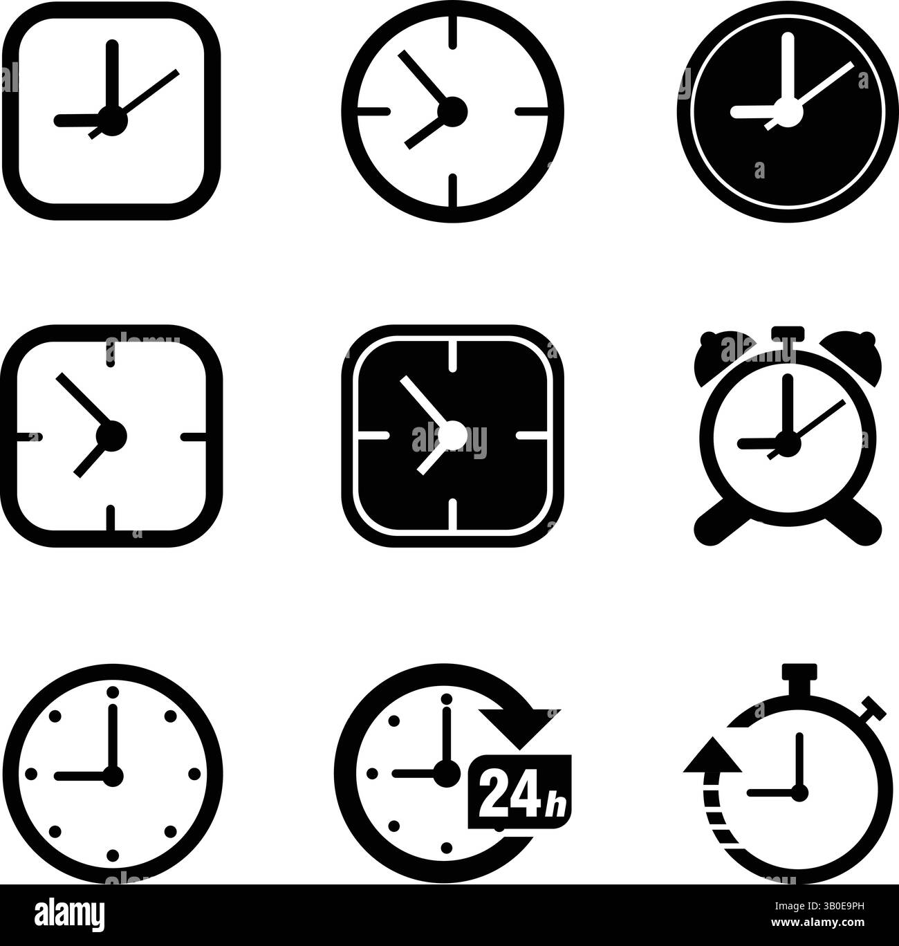 Time management set collection Stock Vector Images - Alamy