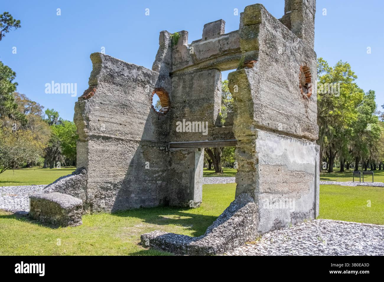 18th Century Fort Frederica barracks on St. Simons Island in Southeast ...