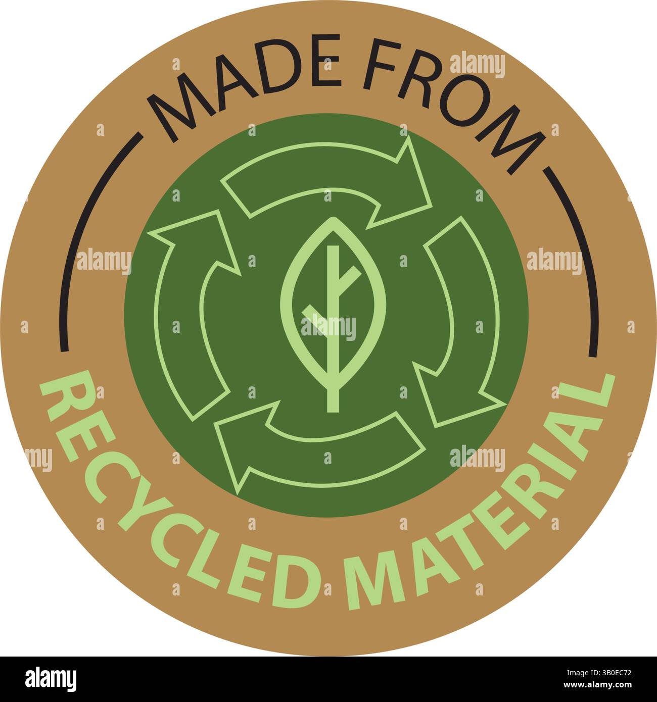 Made With Recycled Materials sign, label. Vector stock illustration ...