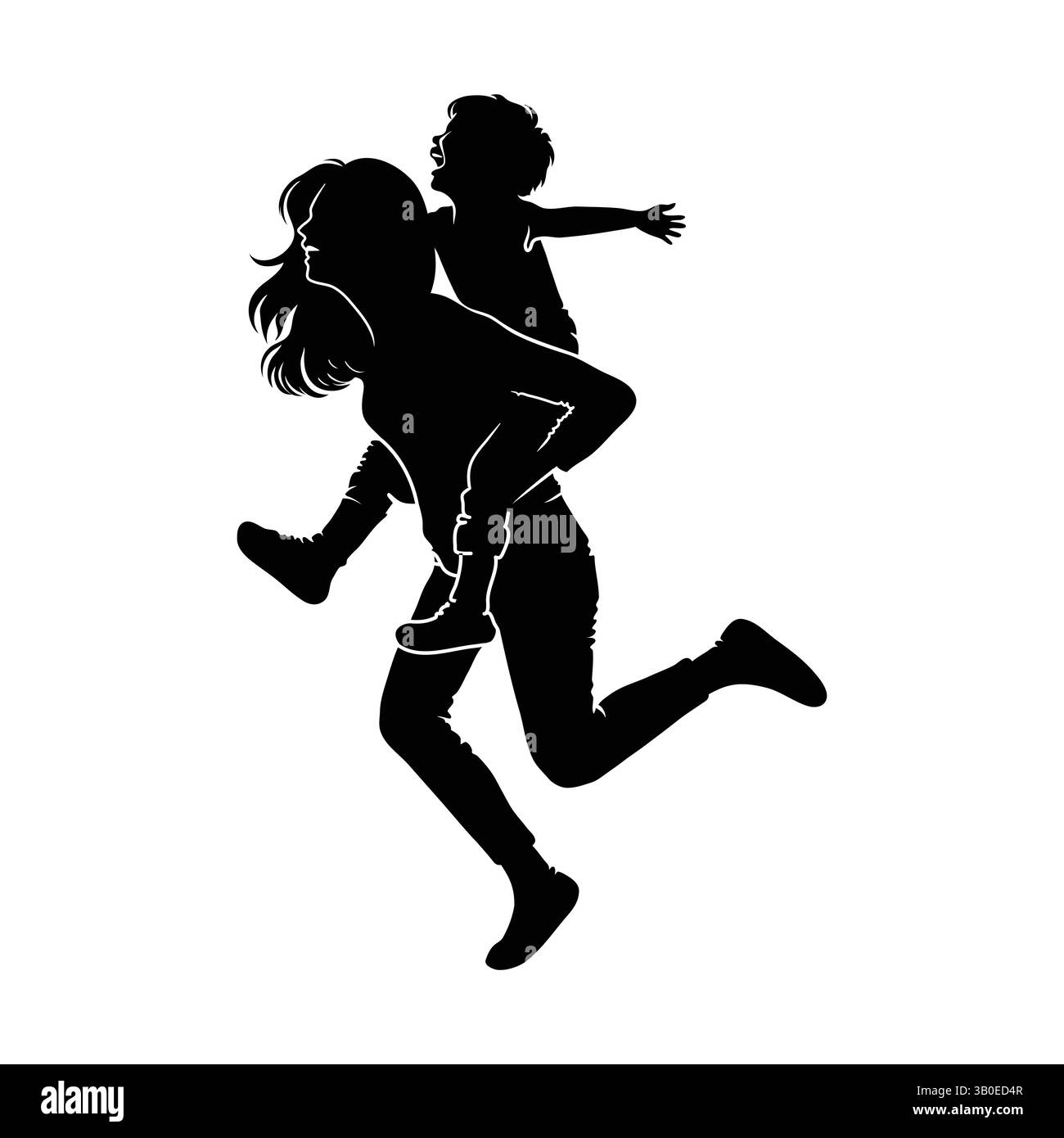 Kid piggyback Stock Vector Images - Alamy