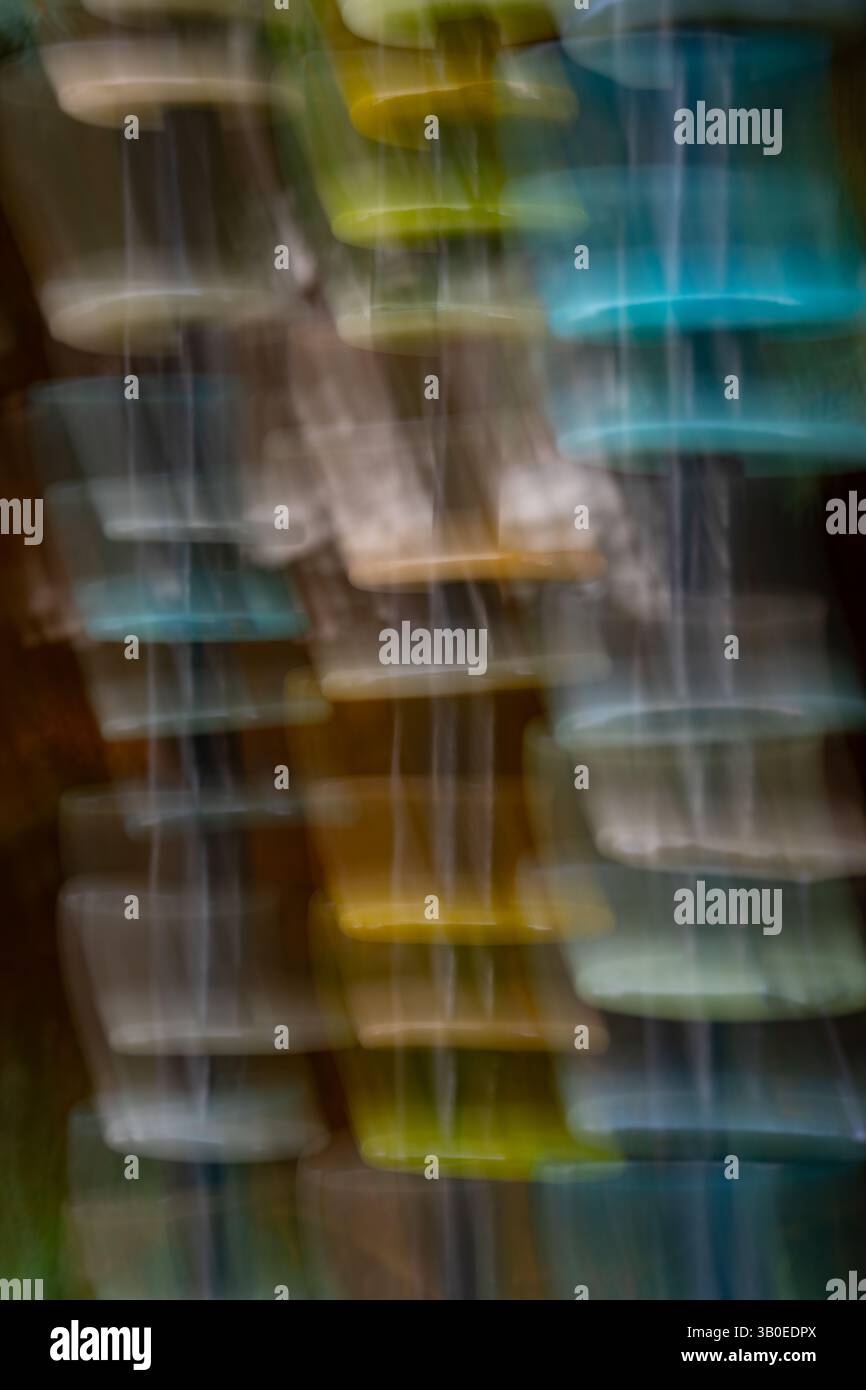 abstract motion blur of colored tiles stacked upright special effect ...