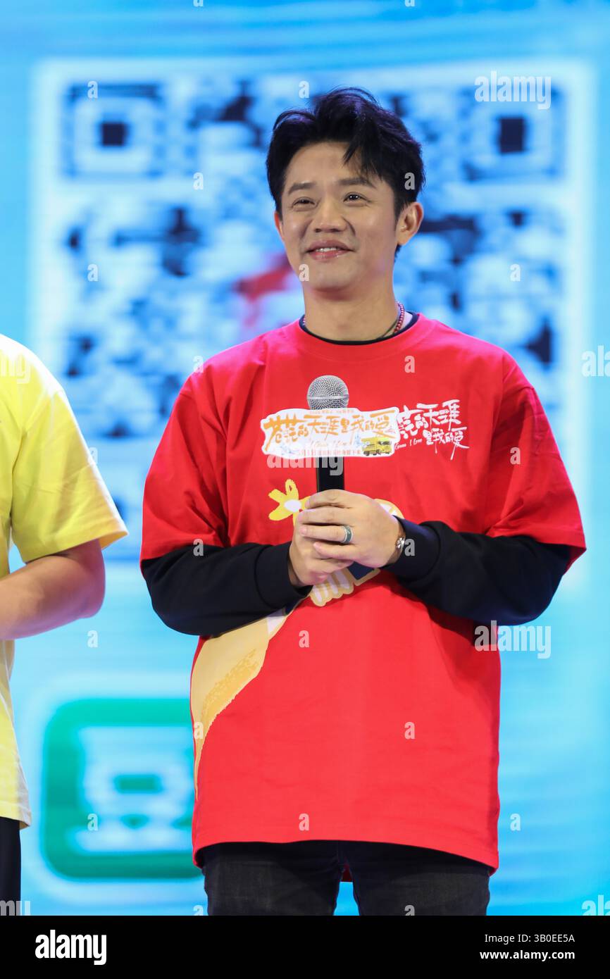 Chinese singer and actor Zeng Yi attends an activity in Shenyang City ...