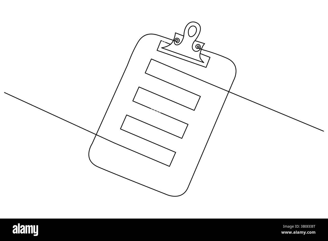 Minimalist line art illustration clipboard Black and White Stock Photos ...