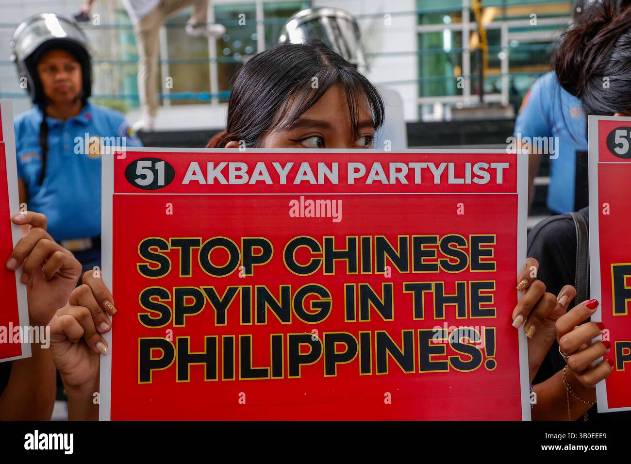 Protest at Chinese Consular Office in Manila, Philippines Members of ...