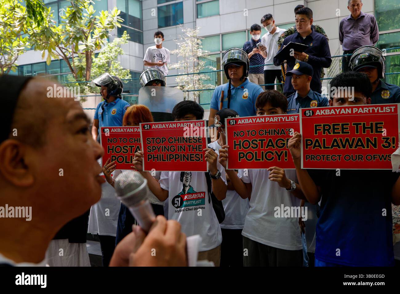 Protest at Chinese Consular Office in Manila, Philippines Members of ...