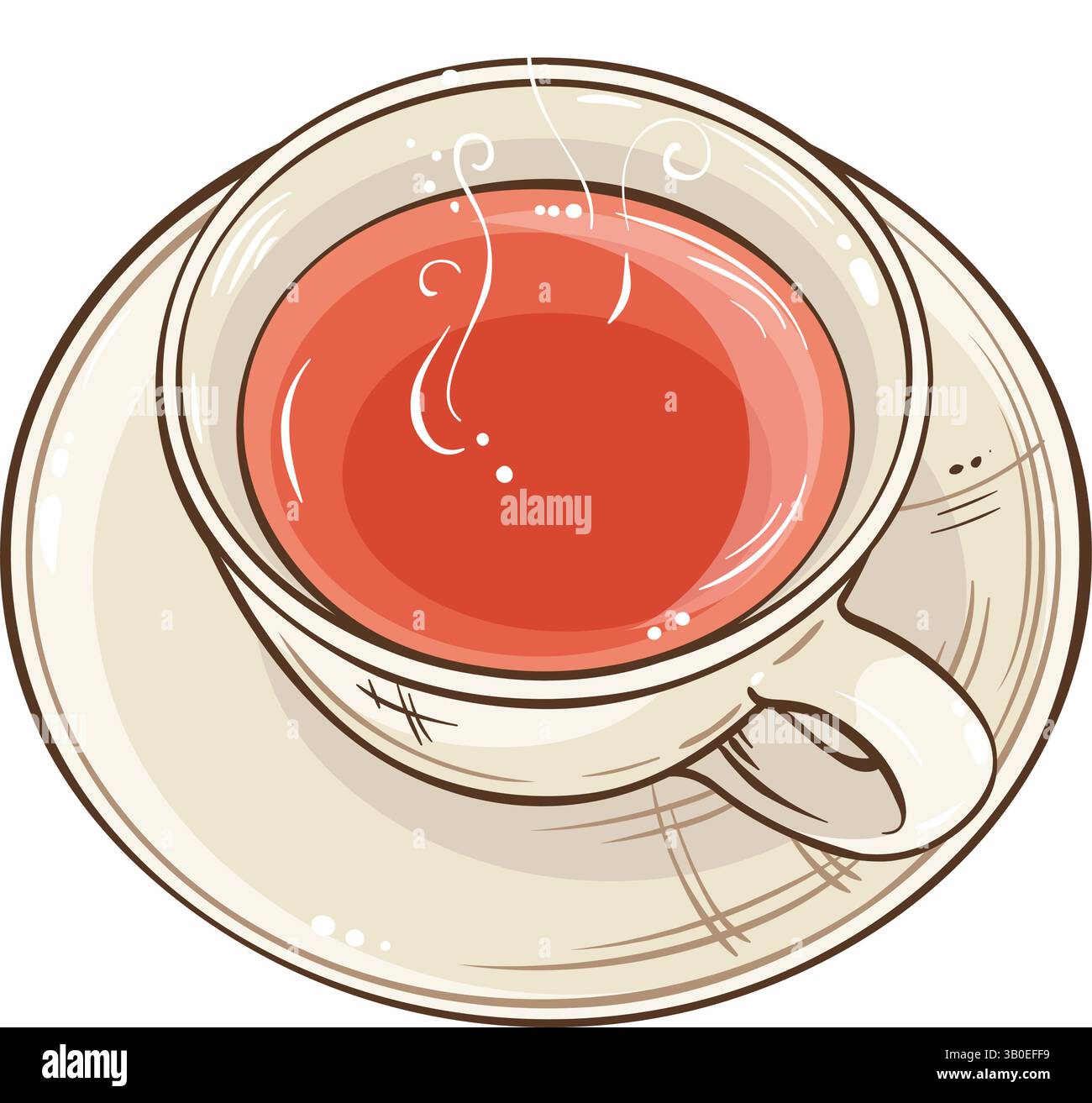 Cup of Tea Colored Vector Illustration Stock Vector Image & Art - Alamy
