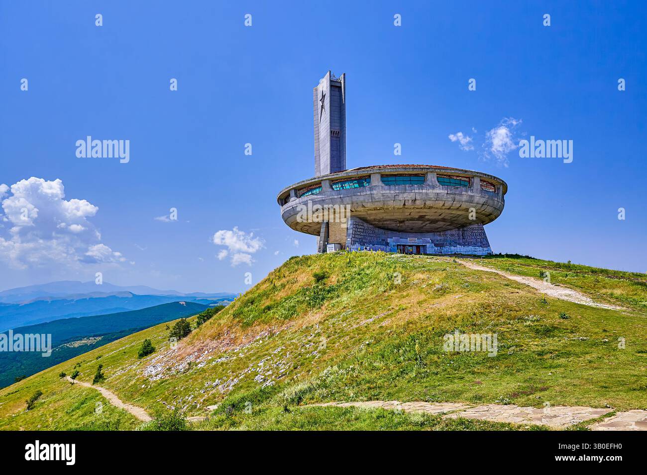 Buzludzha Monument,built 1974 on Buzludzha Peak central Bulgaria by the ...