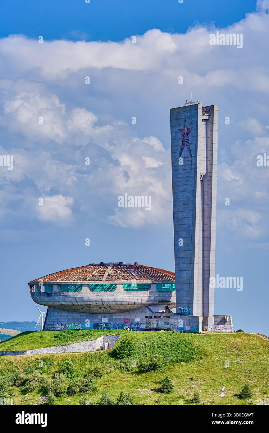 Buzludzha Monument,built 1974 on Buzludzha Peak central Bulgaria by the ...