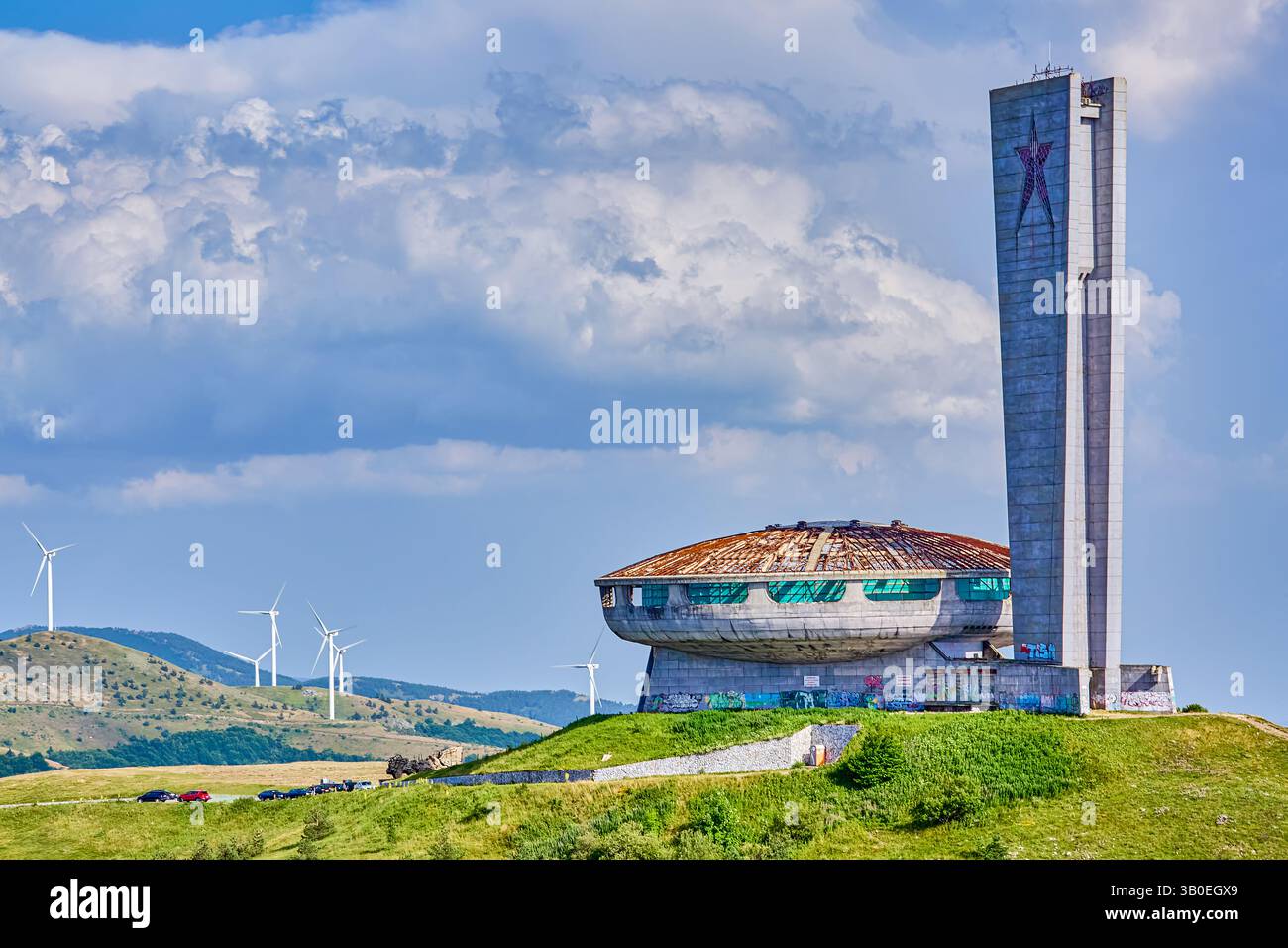 Buzludzha Monument,built 1974 on Buzludzha Peak central Bulgaria by the ...