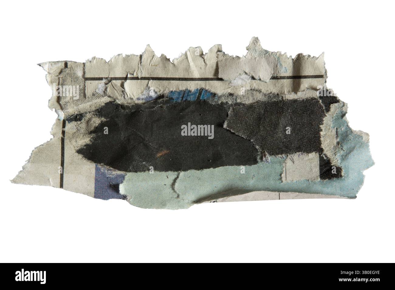 A collage of torn newspaper for using as a ripped message background on ...