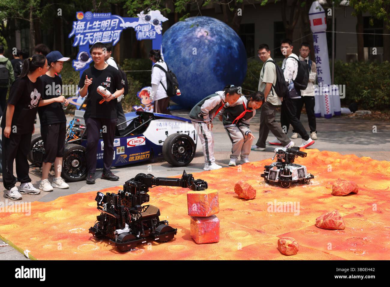 Student remote control models of Mars rover. Nanjing,China.23rd April ...